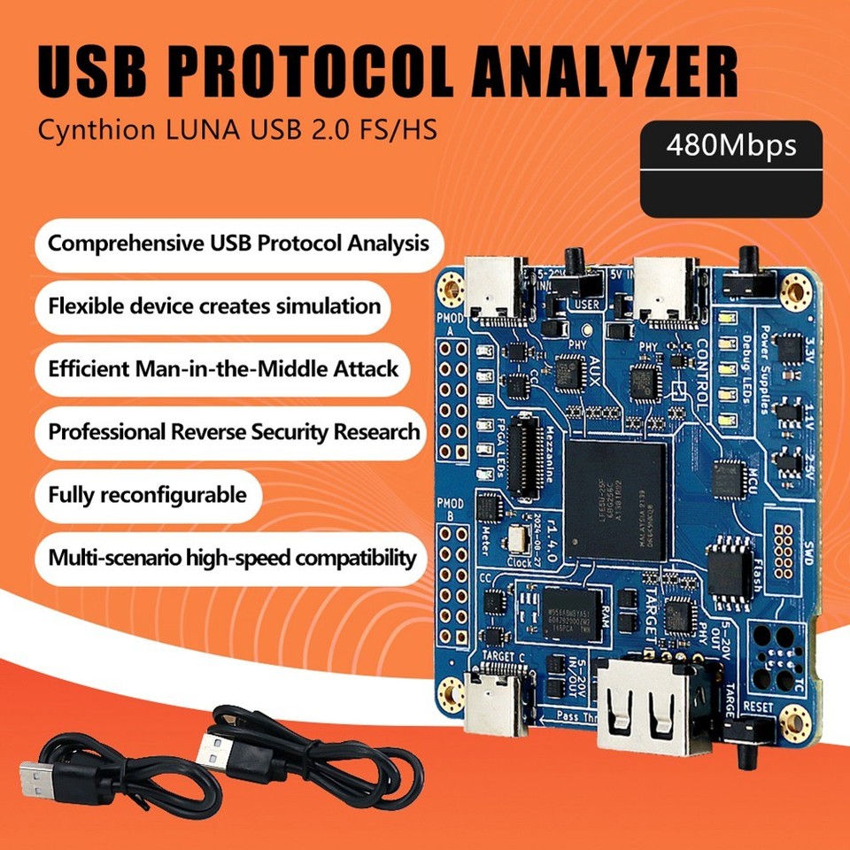 Cynthion LUNA USB 2.0 USB-Protokollanalysator, Open Source FPGA-Board ...