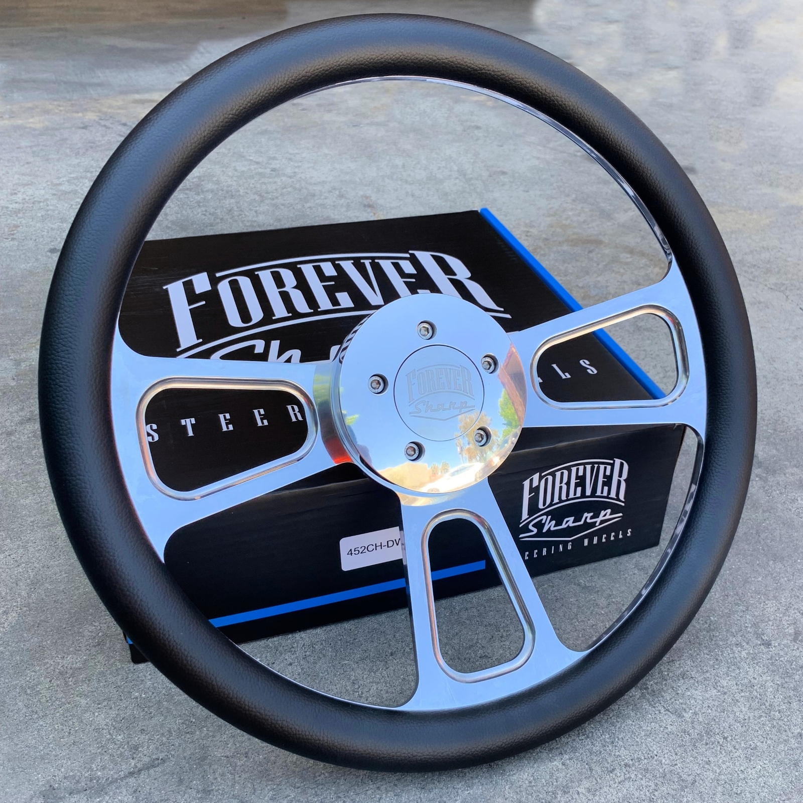 16 Inch billet Semi Truck Steering Wheel with Black Vinyl Grip - 5 Hole ...