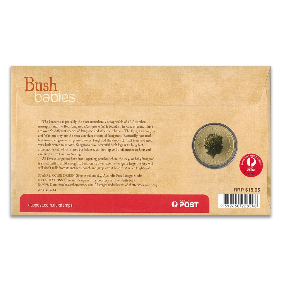 Australia 2011 Bush Babies Kangaroo Stamp & $1 UNC Coin Cover - PNC | eBay