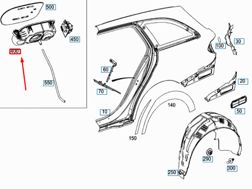 OEM MERCEDES-BENZ E W213 FUEL TANK FILLER RECESS A2136302603 GENUINE NO ...