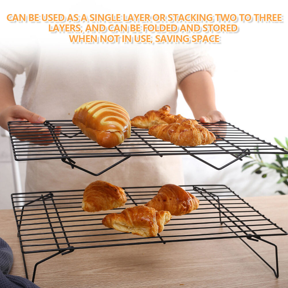 Nonstick Cake Pizza Cooling Rack Foldable Mini Grid Drying Tray Food🍯 ...