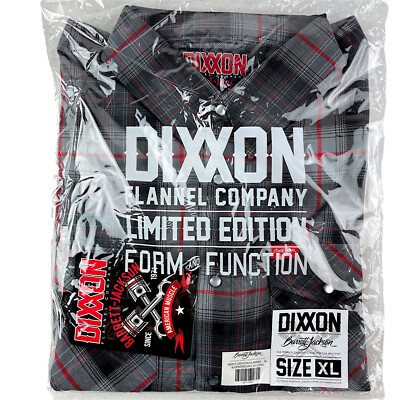 Dixxon Flannel "Barrett Jackson" Men's XL 2023 collab Gray Red Plaid ...