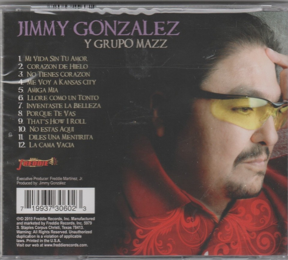 *Jimmy Gonzales & Grupo Mazz-"Mi Vida Sin Tu Amor" *Tejano CD is NEW ...