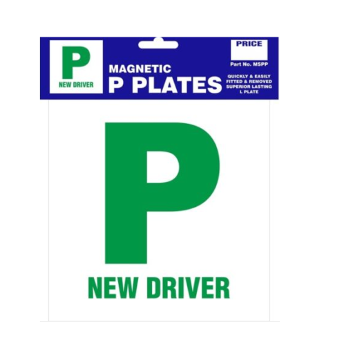 Pack Of 2 P Plate New Driver Green Magnetic Pair Just Passed for Car ...