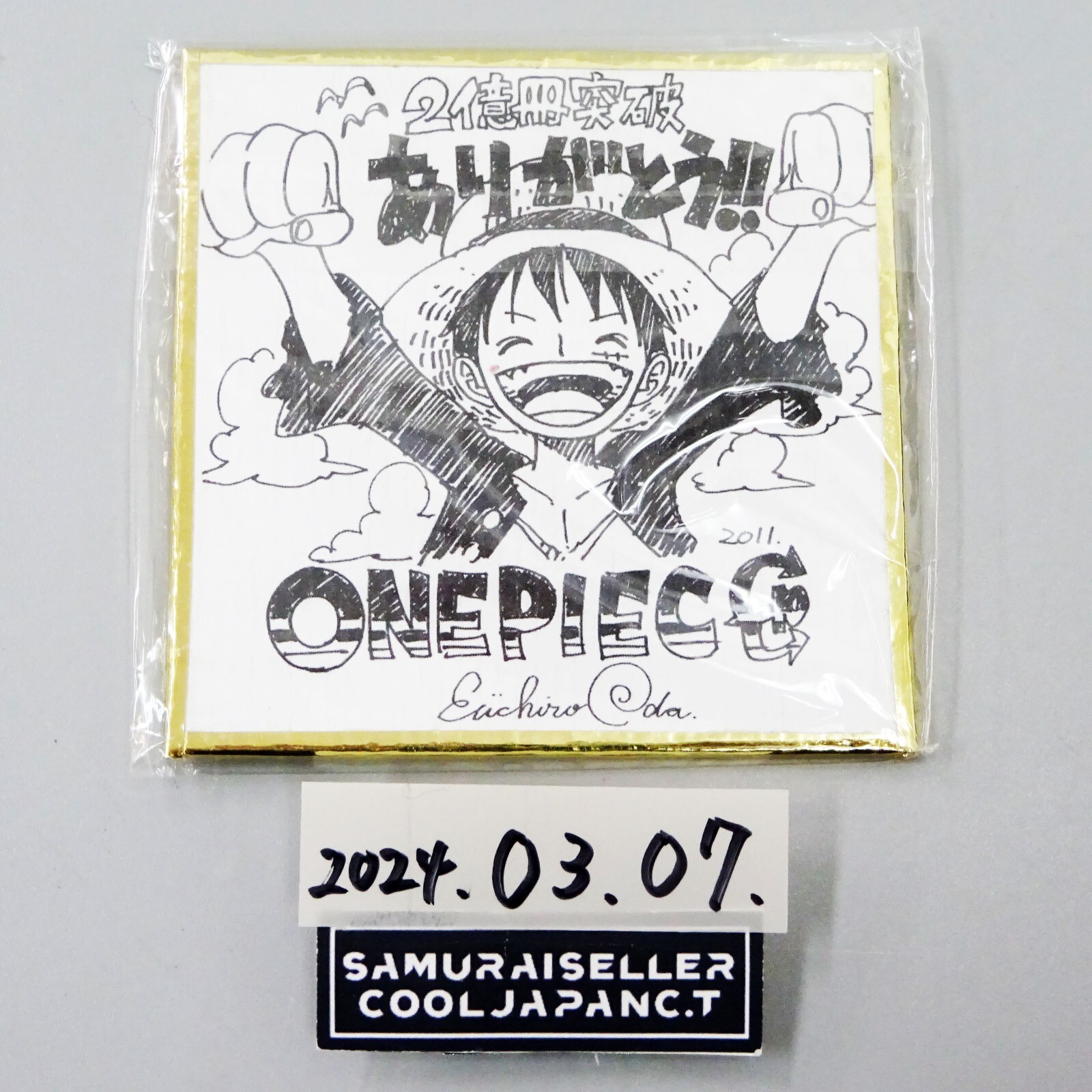 ONE PIECE Eiichiro Oda Autograph Limited 1500 mini Shikishi Autograph ...