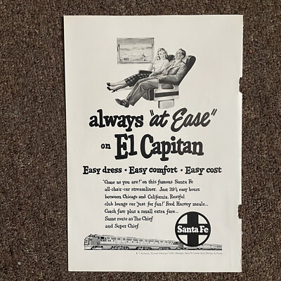 Vintage Railroad Original Magazine Print Ad Santa Fe El Capitan General ...