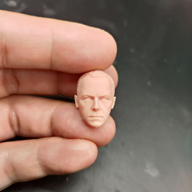 1/12 Scale Blue Fury Simon Sean Pegg Head Sculpt Unpainted Fit 6" ML ...