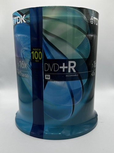 TDK DVD+R Discs 4.7 GB 16x Spindle Pack of 100 New Sealed | eBay