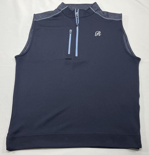 Foot Joy FJ Golf Vest Mens M Blue Windbreaker Sleeveless 1/4 Zip ...