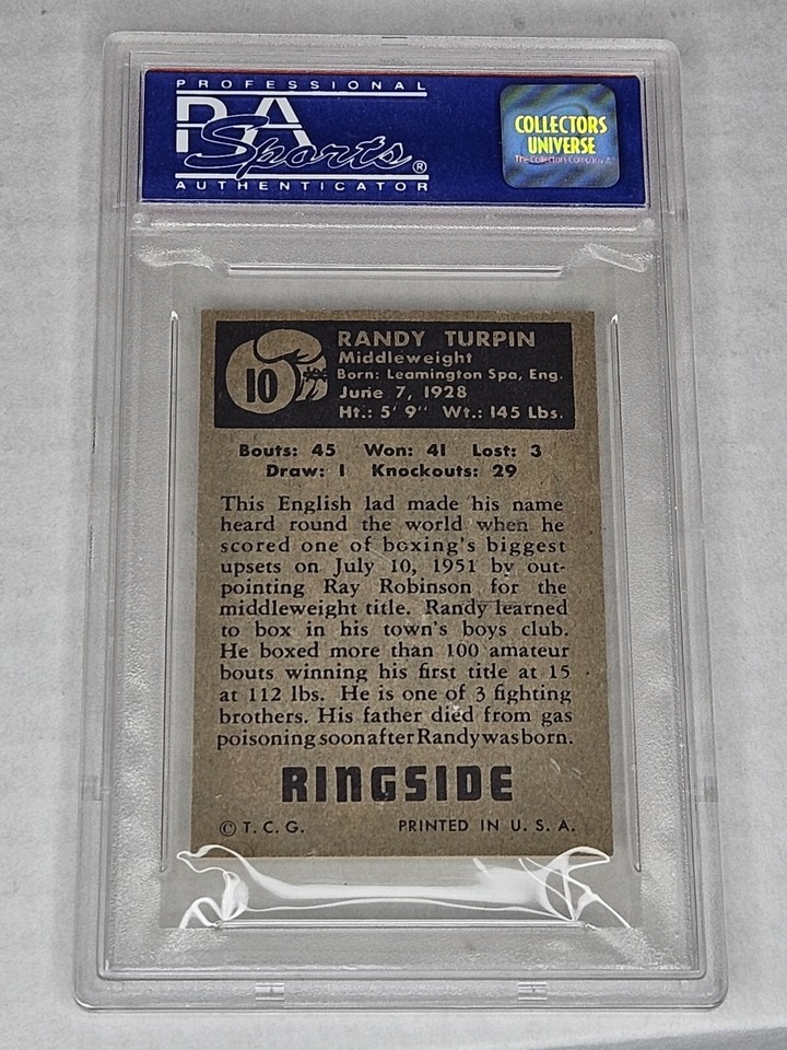 1951 Topps Ringside #10 RANDY TURPIN PSA 7 NM | eBay
