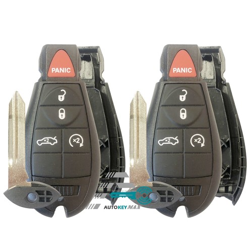 2 New Fobik Smart Prox Keyless Remote Start Key Fob Shell Case 5 Button ...