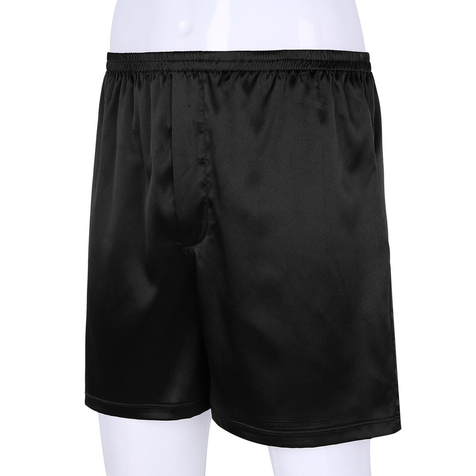 Men Silk Satin Frilly Boxers Shorts Sleepwear Underpants Nightwear ...