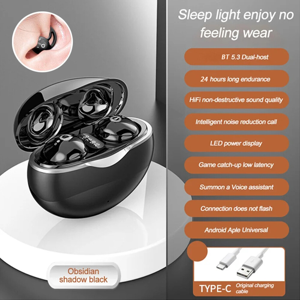 Mini Earbuds Invisible Sleep Headphones Bluetooth 5.3 Earphones ...