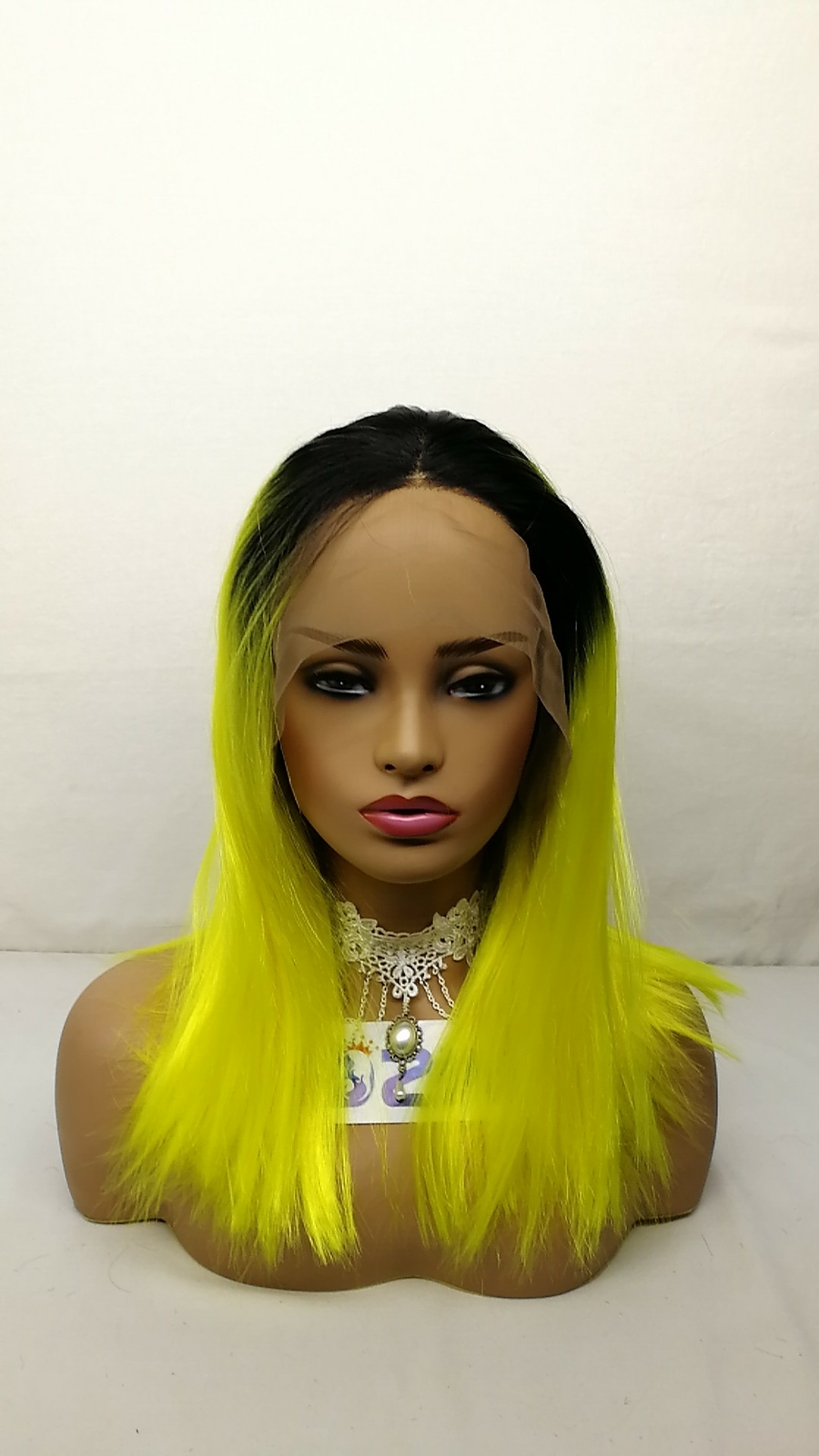 Ombre Yellow Dark Root Wig 14" BOB Wigs Women Lace Front Wigs Fashion ...