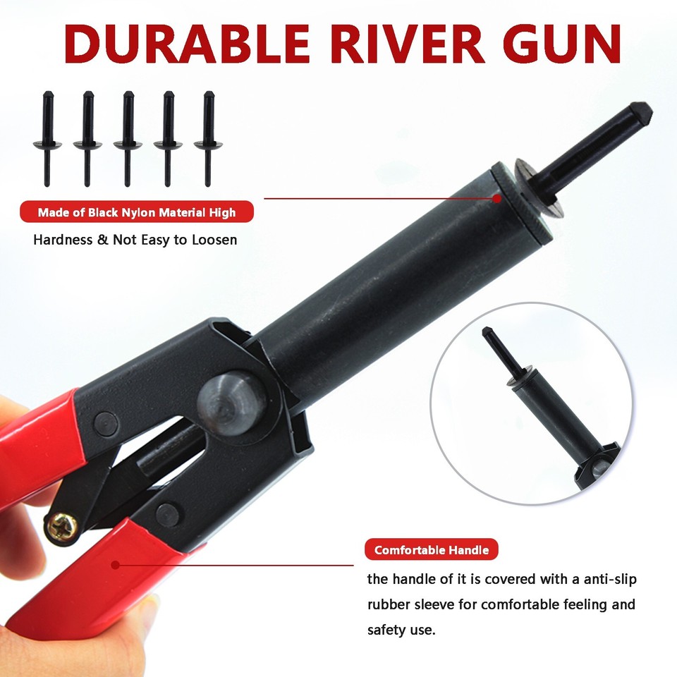 246 Plastic Rivet Gun Set Kit Blind Fender Flare Rocker Moulding Clips ...