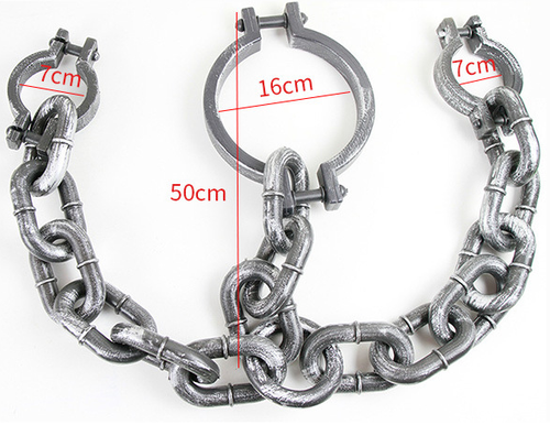 Prisoner Plastic Handcuff Link Neck Wrist Chain Shackle Halloween ...