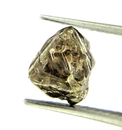 Uncut diamond 1.29tcw brownish gray sparkling natural irregular shape ...