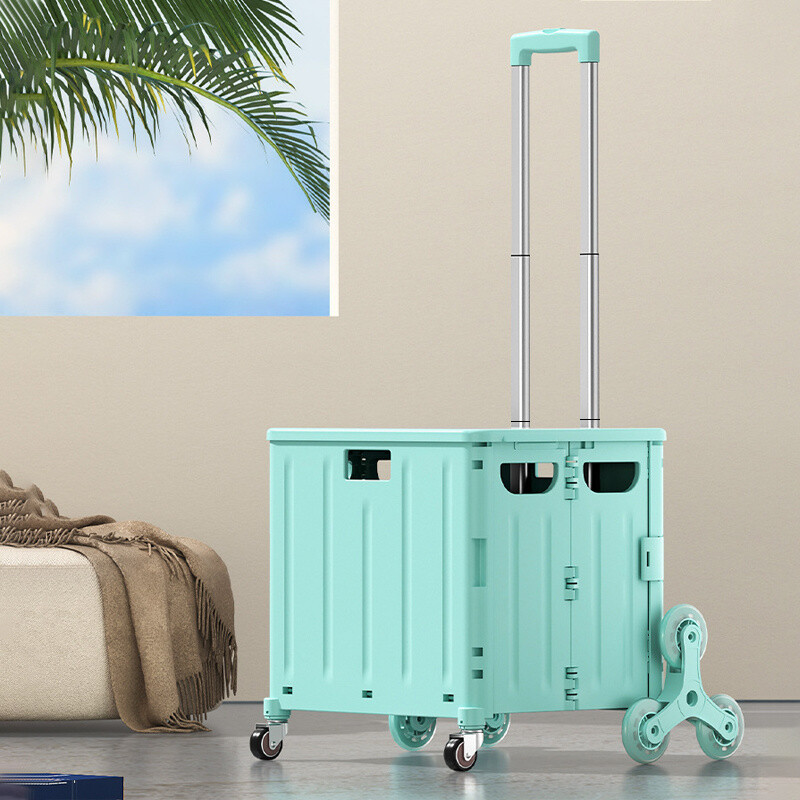Foldable Trolley Crate Boot Cart Mobile Shopping Camping Picnic Storage ...