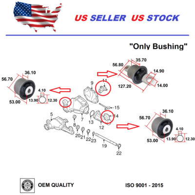 Front Differential Mount Set For Jeep Commander Grand Cherokee 3.7 V6 4.7 5.7 V8 | eBay