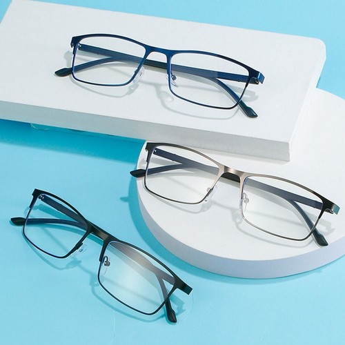 Metal Full Frame Vision Care Eyeglasses Myopia Glasses Blue Light ...