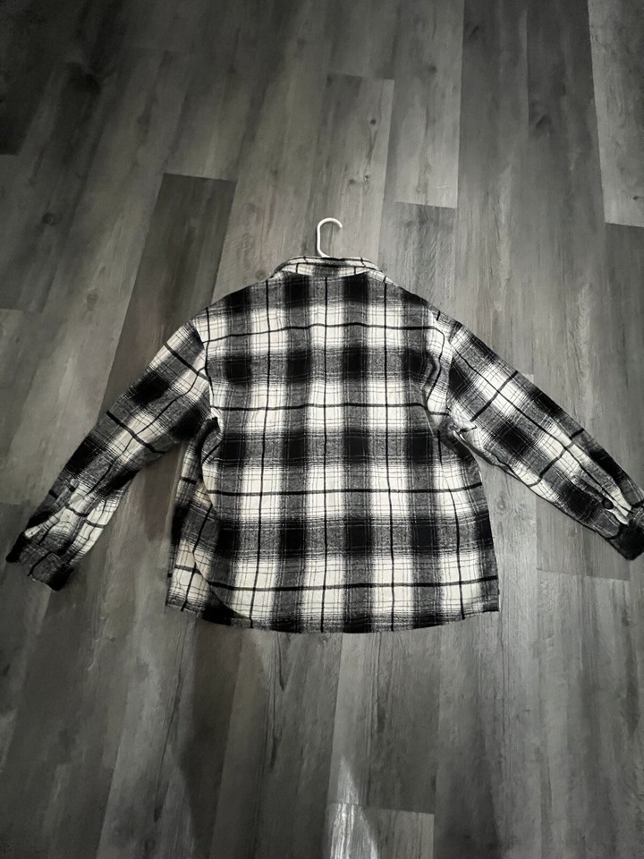 black And White Flannel jacket mens large | eBay