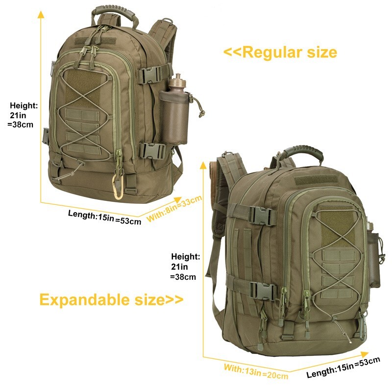 60L Military Tactical Backpack Army Hiking Climbing Outdoor Waterproof ...