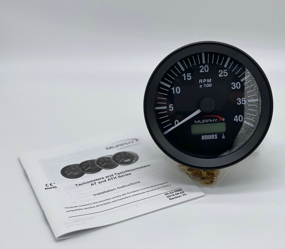 MURPHY TACH ATH-40-A with Digital Hour Meter 20700254 | eBay