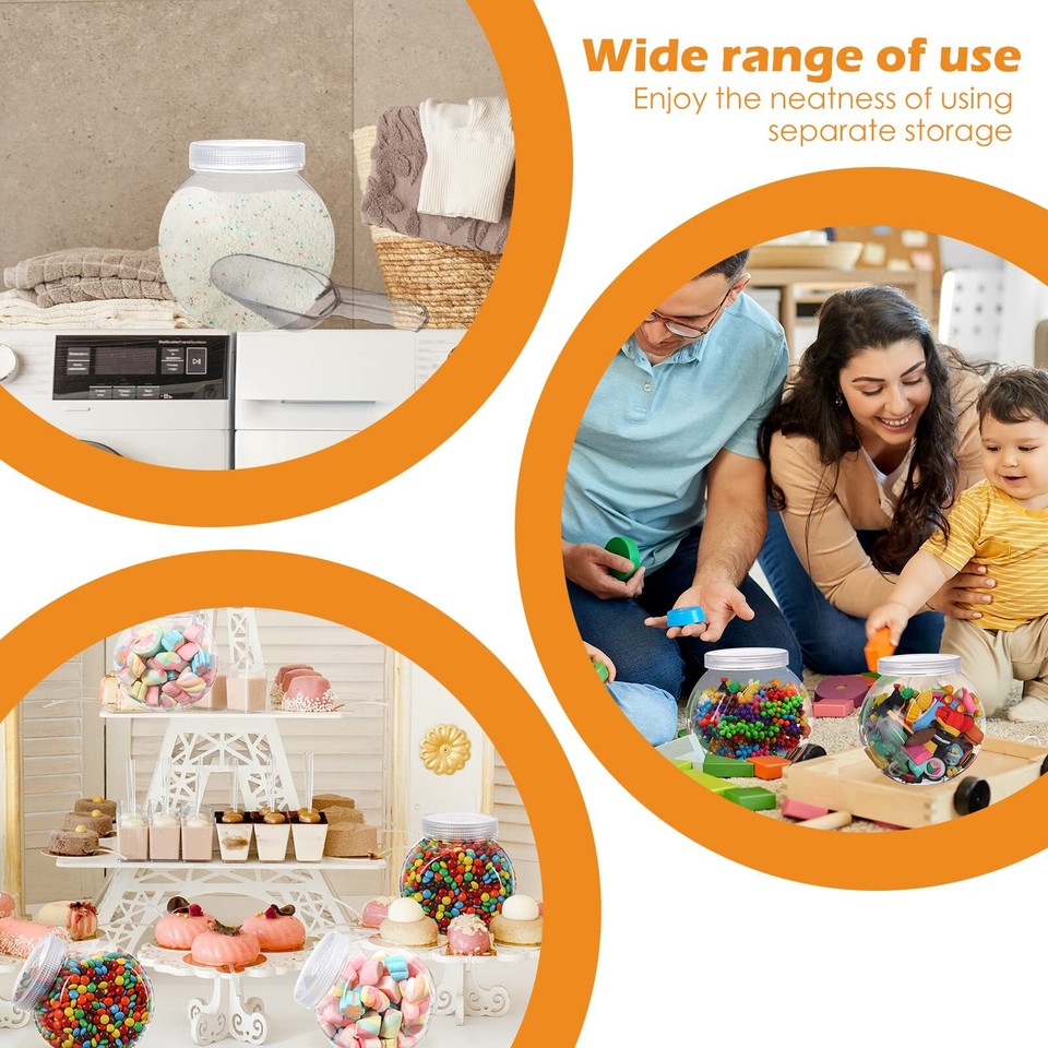 Sunnyray 6 Sets 51 oz Plastic Candy Jars for Candy Buffet Candy Bar ...