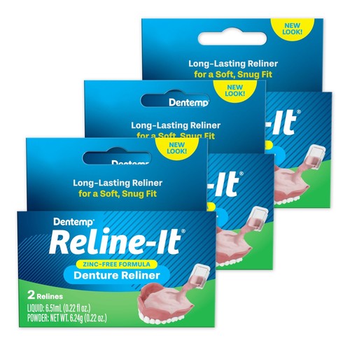 Dentemp Reline It Denture Reliner Kit Soft Custom Fit for Loose ...