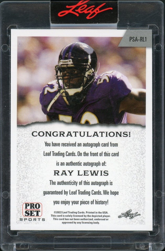 2022 Leaf Pro Set Ray Lewis Auto Ravens HOF | eBay