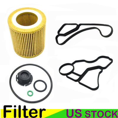 Engine Oil Filter + Housing Seal + Oil Cooler Gasket Kit For BMW N26 ...