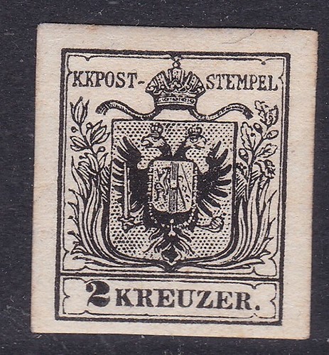 AUSTRIA^^^ RARER YT#2 used IMPERF hinged CLASSIC 2000Euros@ rum1952ostt ...