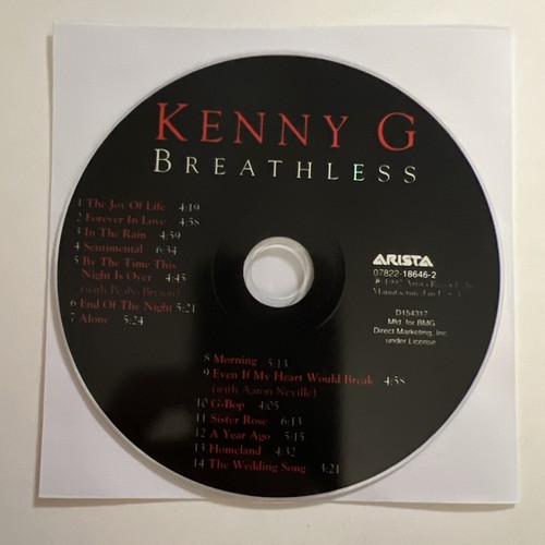 Breathless by Kenny G (CD, 1992) Disk Only No Tracking Information ...