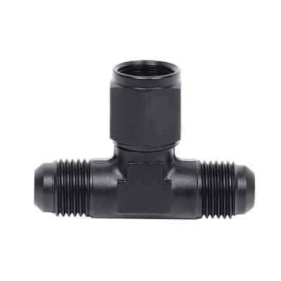 3-Way 6AN Male Tee Fitting Adaptor with AN6 Female Swivel on Side Black ...
