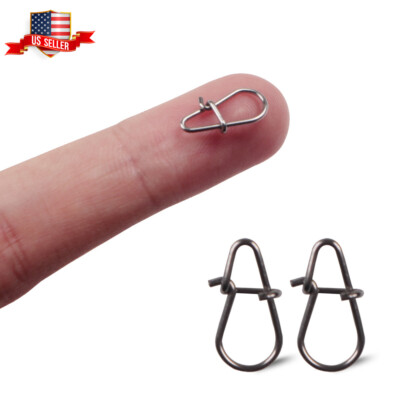 S20 Gourd Fishing Hook Swivel Solid Rings Safety Snaps Fast Clip Lock ...