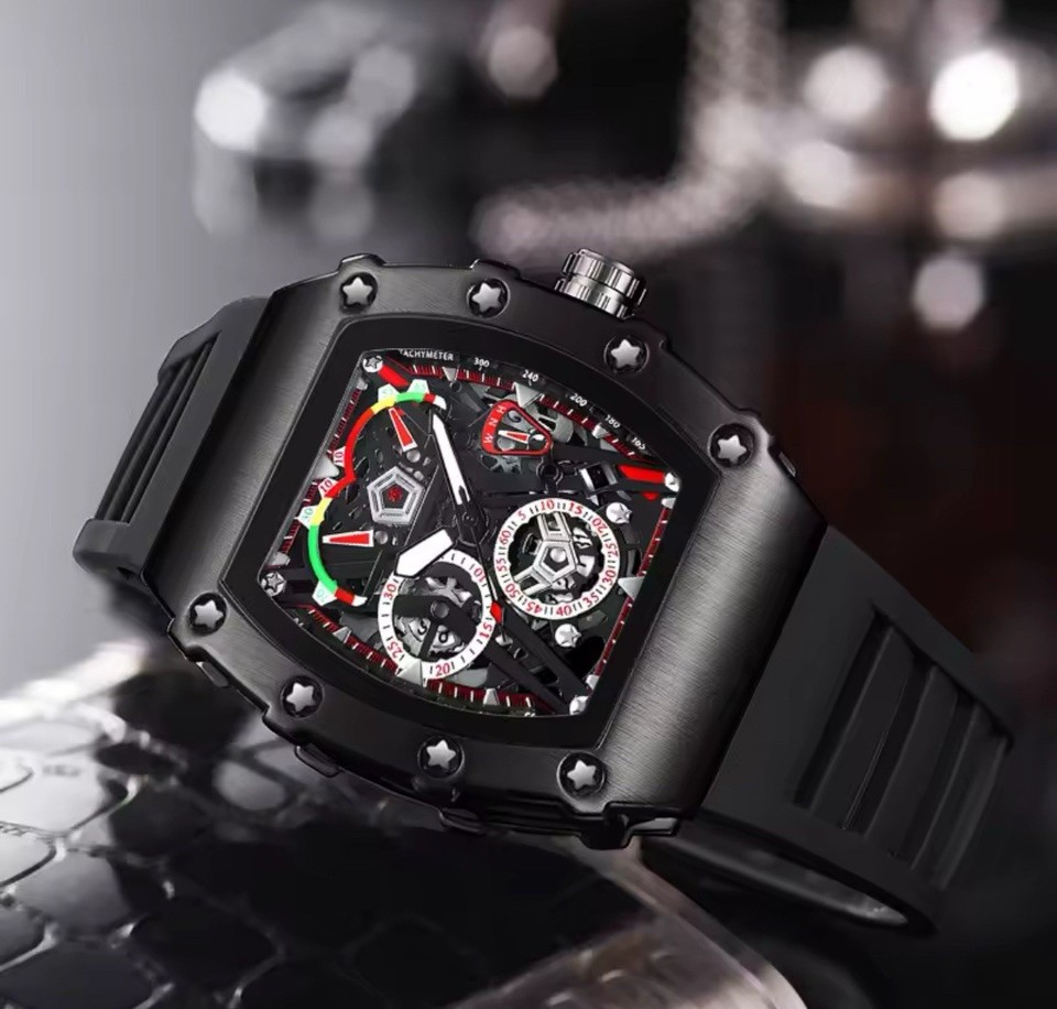 Orologio Richard Fashion Style Rapper Mille Silver Multicolor Skeleton ...