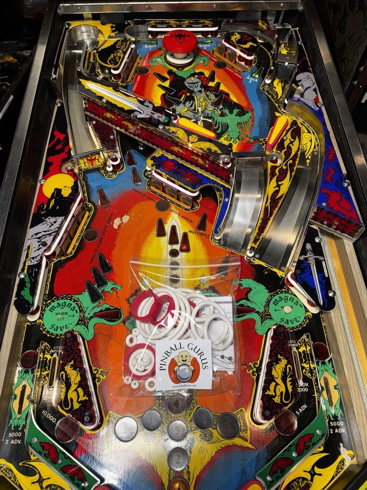 1980 “Black Knight” Pinball Full Rubber Parts Kit w/Post Caps, Screws ...