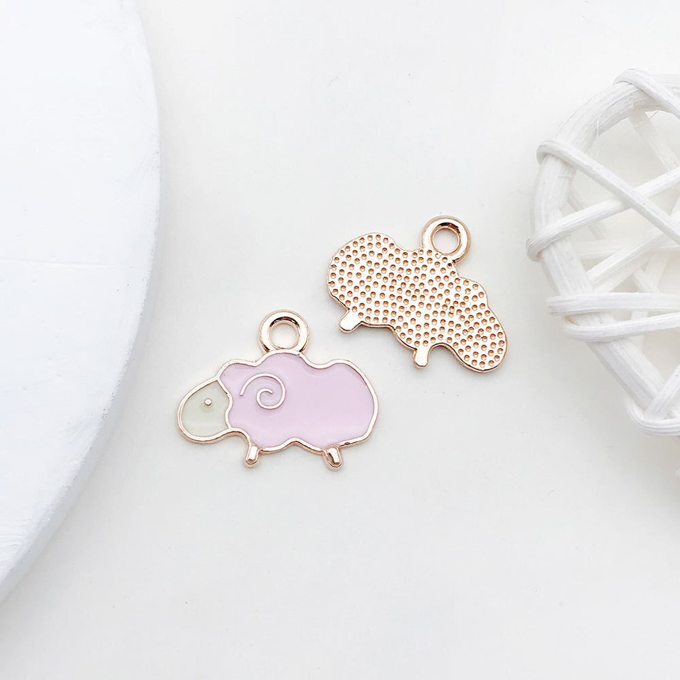 10pcs Pink Jewelry Making Charms Enamel Pendant For DIY Jewelry Making ...