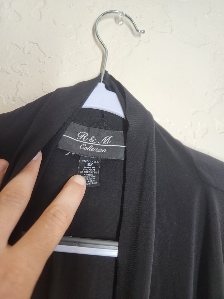 R&M Collection - Black Long Sleeve Cardigan Women's Size 2X | eBay