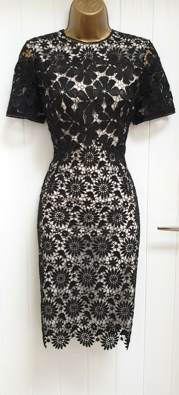 Karen Millen Black Lace Overlay Wiggle Special Occasi… - Gem