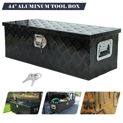 Aluminum 44"X15"X15" Heavy Duty Pickup Truck Bed Storage Tool Box w ...