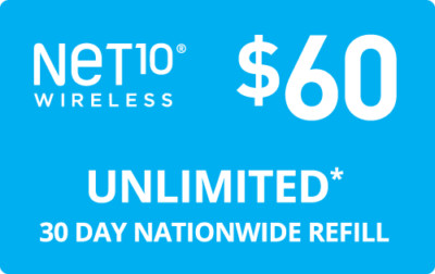 Net10 $60.00/Month Refill: Unlimited Talk, Text, and Data! 40GB 4G LTE ...