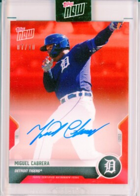 2021 Topps Now Road to Opening Day MIGUEL CABRERA RED AUTO Autograph ...