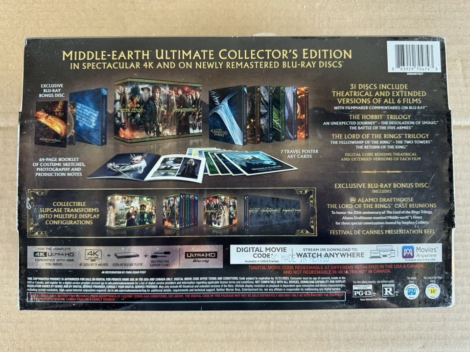 Middle Earth 6-Film Ultimate Collector's Edition [4K UHD + Blu-ray ...