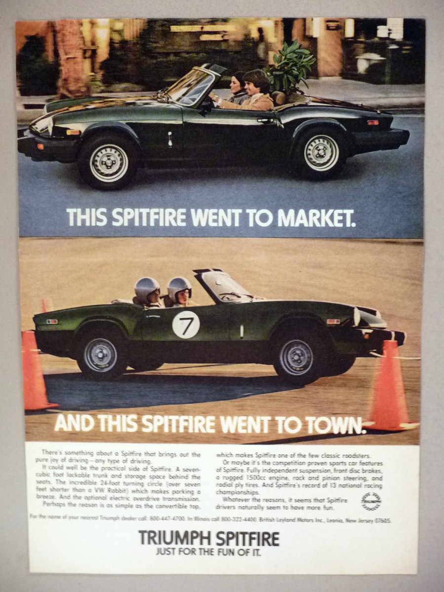 Triumph Spitfire Posters 1976 Triumph Spitfire And TR6 Advertisement