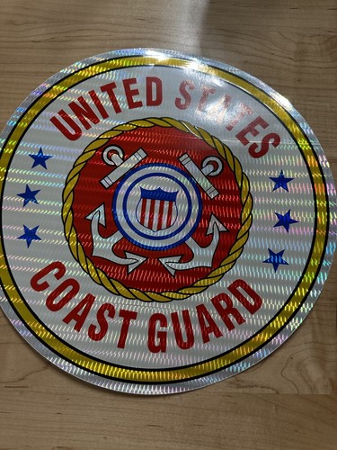 VTG USA Coast Guard 12” Round Logo Holographic Sticker Made In 80s Wow ...