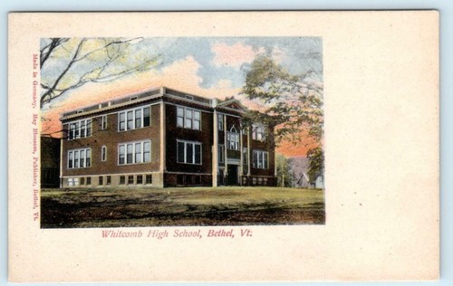 BETHEL, Vermont VT ~ WHITCOMB HIGH SCHOOL Windsor County ca 1910s ...