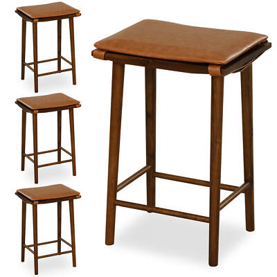 4PCS 25.5" Barstool Counter Height Dining Stools w/ Removable PU ...