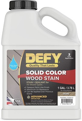 DEFY Solid Color Wood Stain Sealer - Deck Paint and Sealer for Decks ...