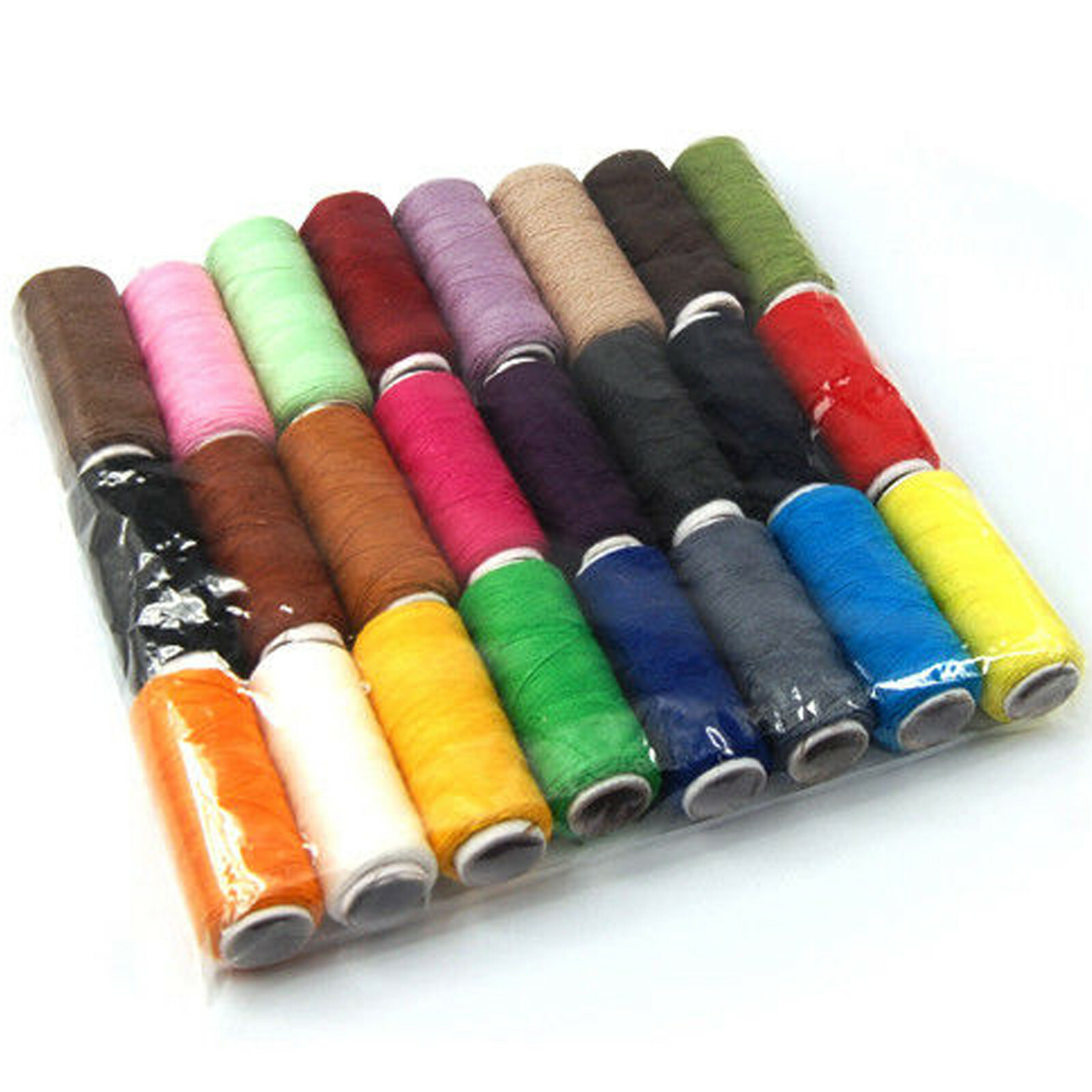 24 COLOUR SPOOLS FINEST QUALITY SEWING ALL PURPOSE 100% PURE COTTON ...